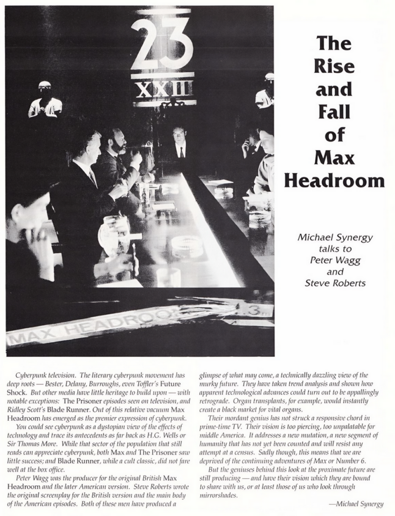 New Transcription – The Rise and Fall of Max Headroom | Network 47